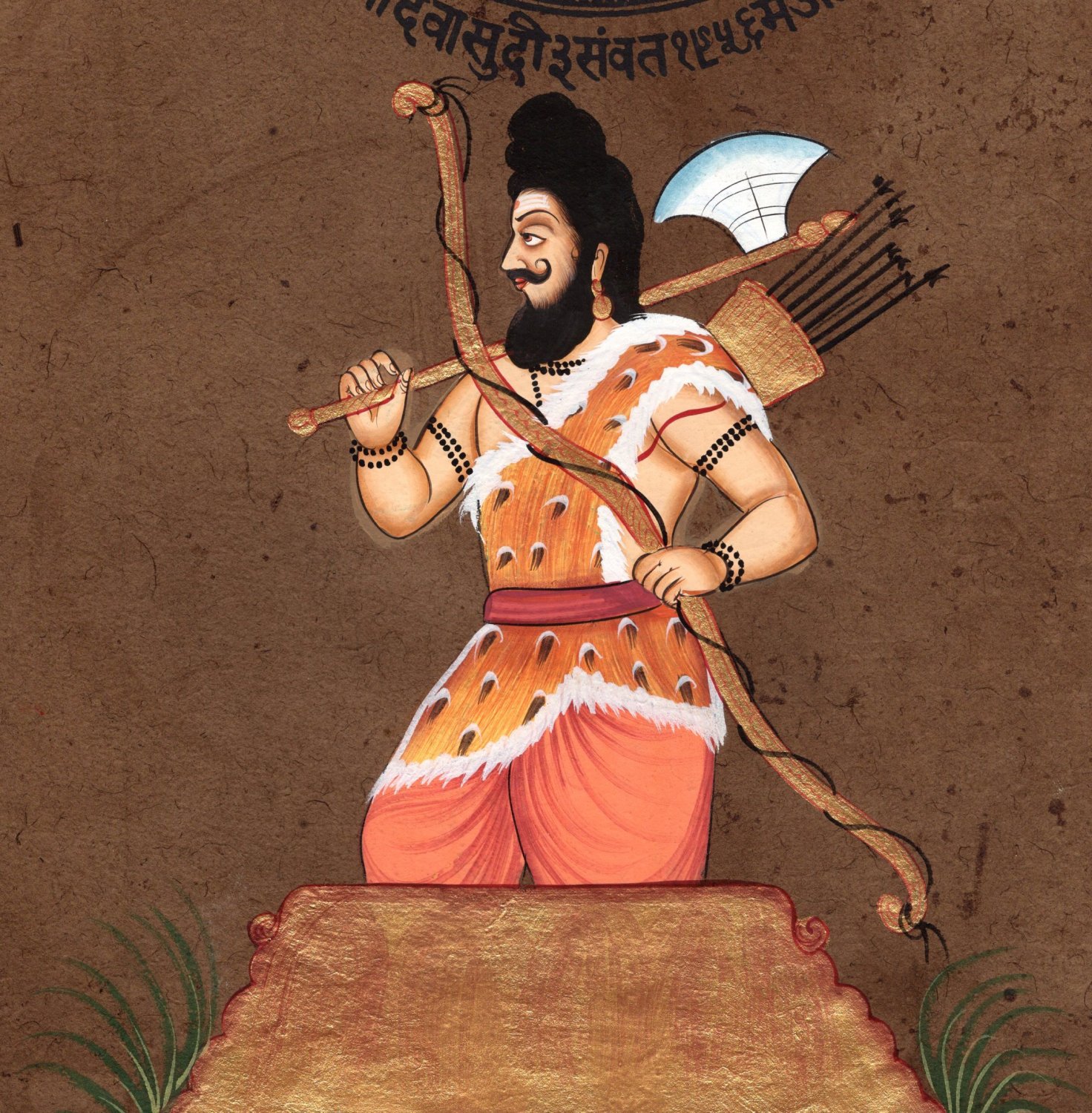 Parasurama Vishnu Avatar Art Handmade Stamp Paper Indian Hindu Deity ...