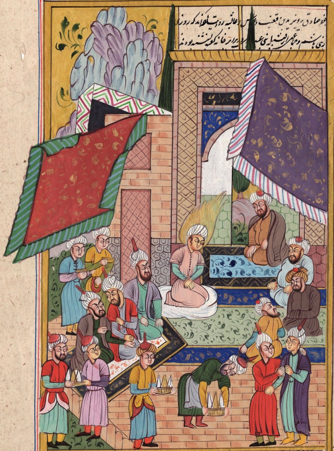 Royal Safavid Persian Miniature painting Haft Awrang of Jami Shaykh ...