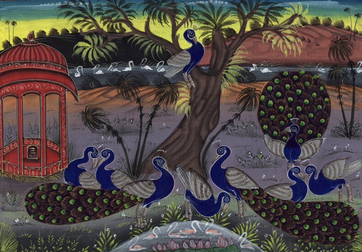 Indo Persian Bird Art Handmade Miniature Illuminated Manuscript Islamic ...