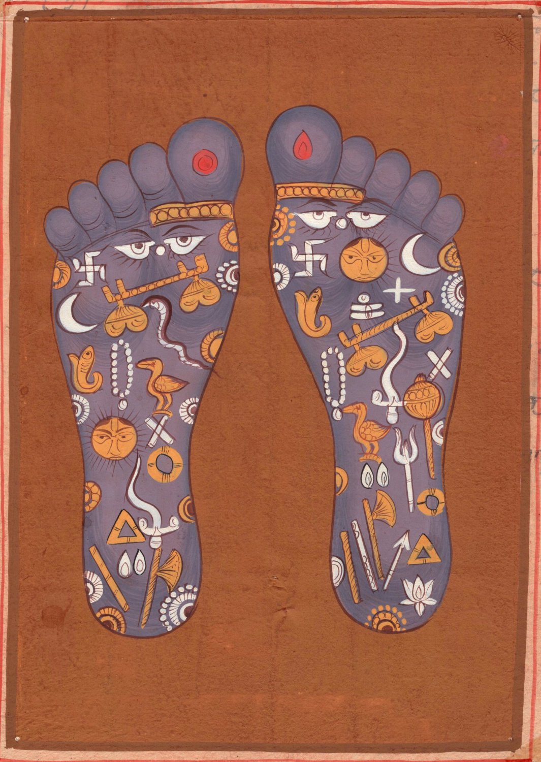 Vishnu Pada Footprint Tantrik Painting Indian Hindu Handmade Tantric ...