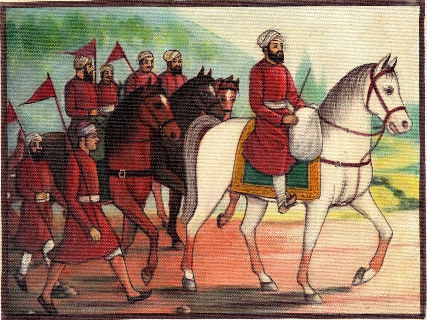 Sikh Guru Angad Dev Painting Handmade Sikhism Second Guru Religious ...