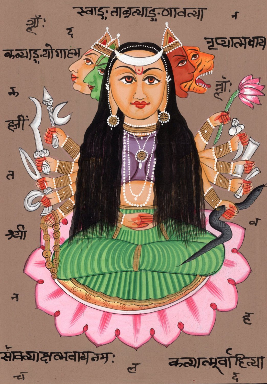 Tantric Yantra Art Handmade Tantrik Asian Indian Religion Tantra Folk ...