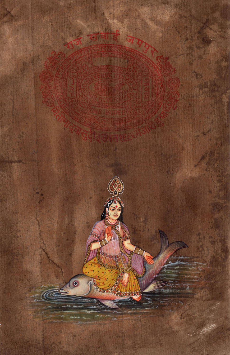 Yamuna Devi Art Handmade Spiritual Hindu Indian Goddess Decor Ethnic ...