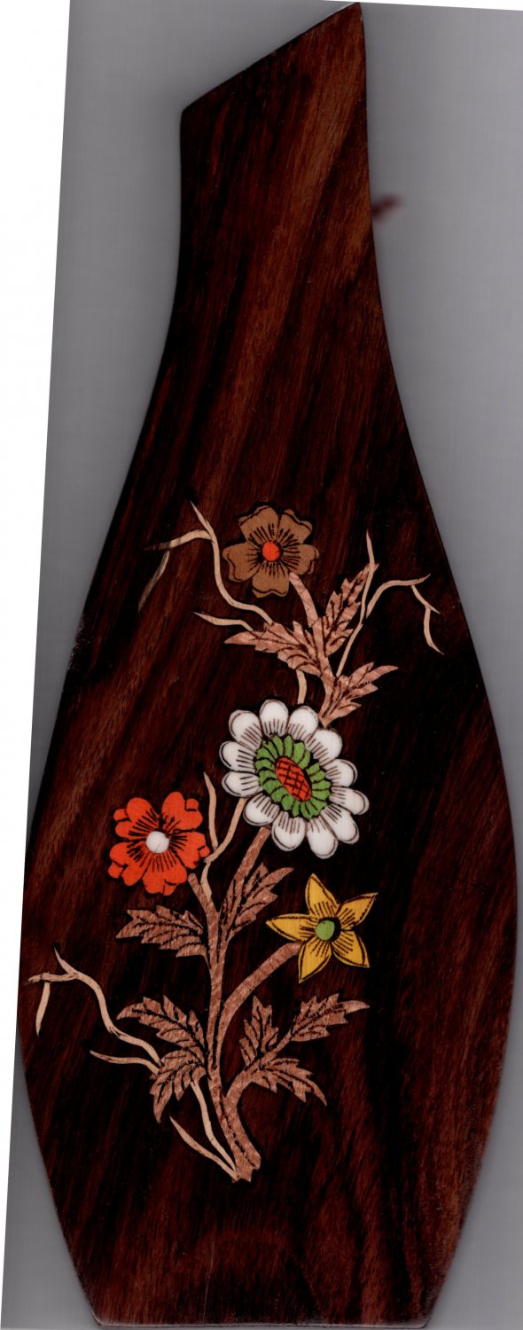Mysore Floral Inlay Art Handmade Indian Miniature Rosewood Wall Hanging ...