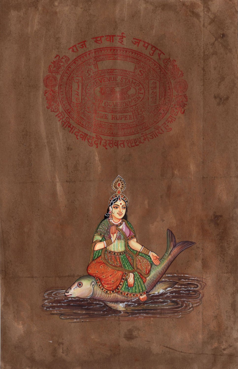 Yamuna Devi Art Handmade Spiritual Hindu Indian Goddess Decor Ethnic ...