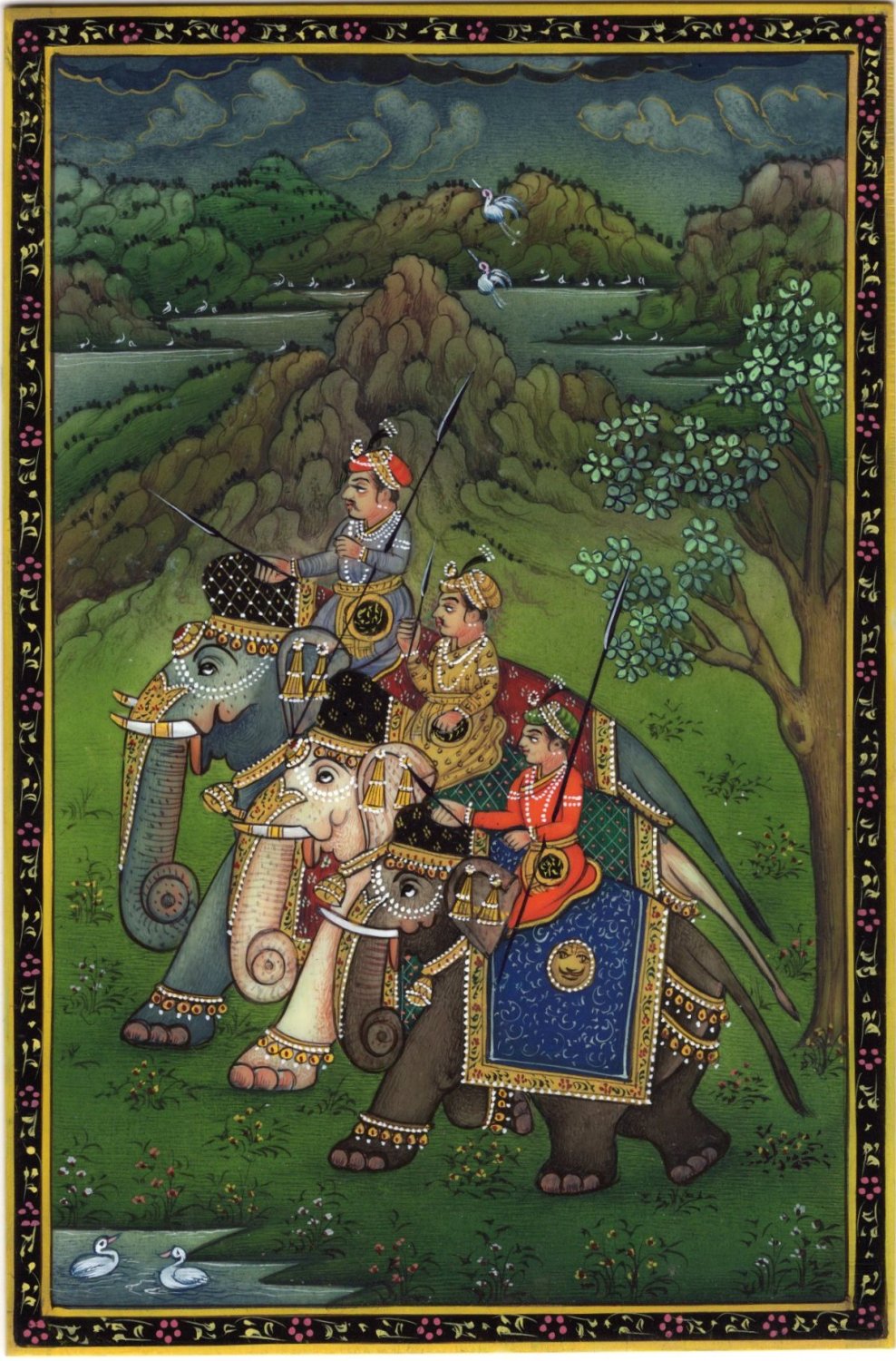 Mughal Empire Miniature Painting Shah Shuja Aurangzeb Murad Baksh ...