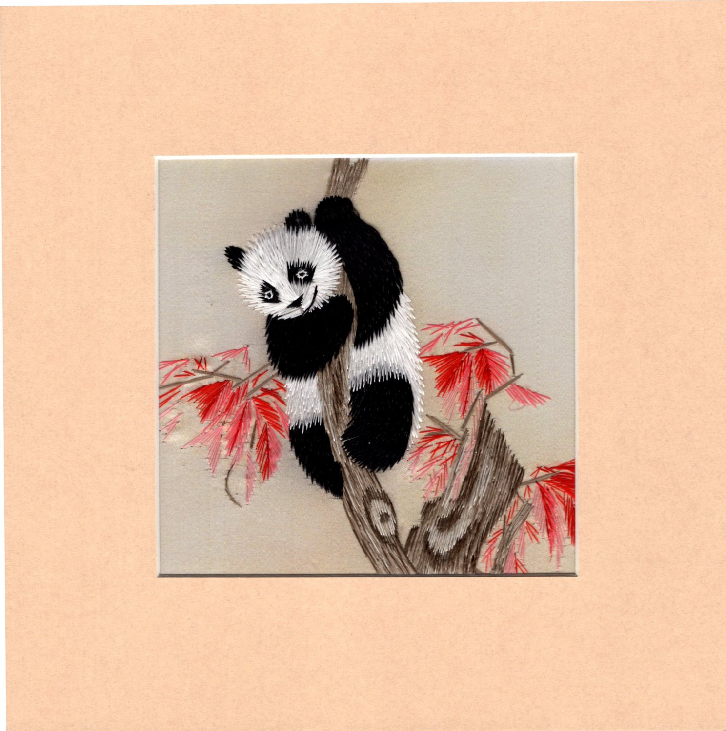 Chinese Silk Embroidery Art Handmade Chinese Giant Panda Bear Decor ...