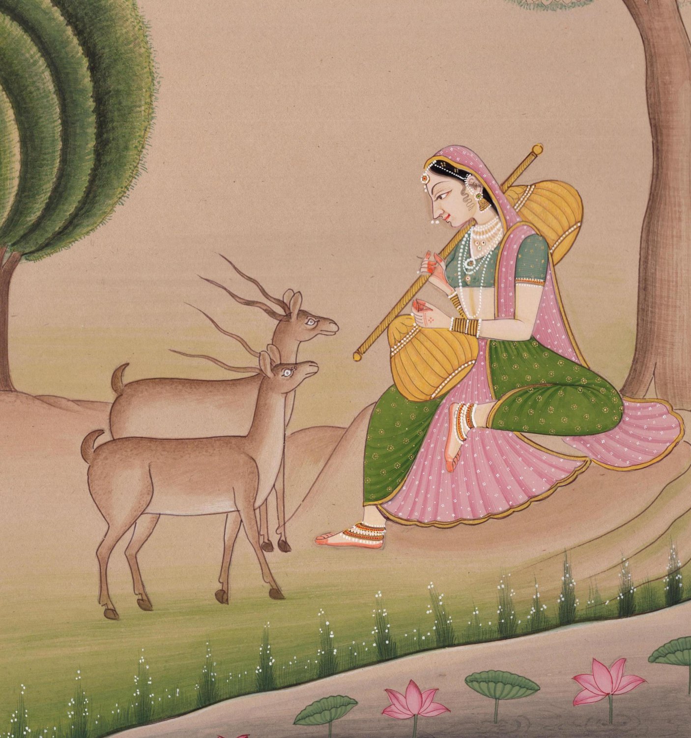 Todi Ragini Miniature Painting Indian Rajasthani Ethnic Handmade ...