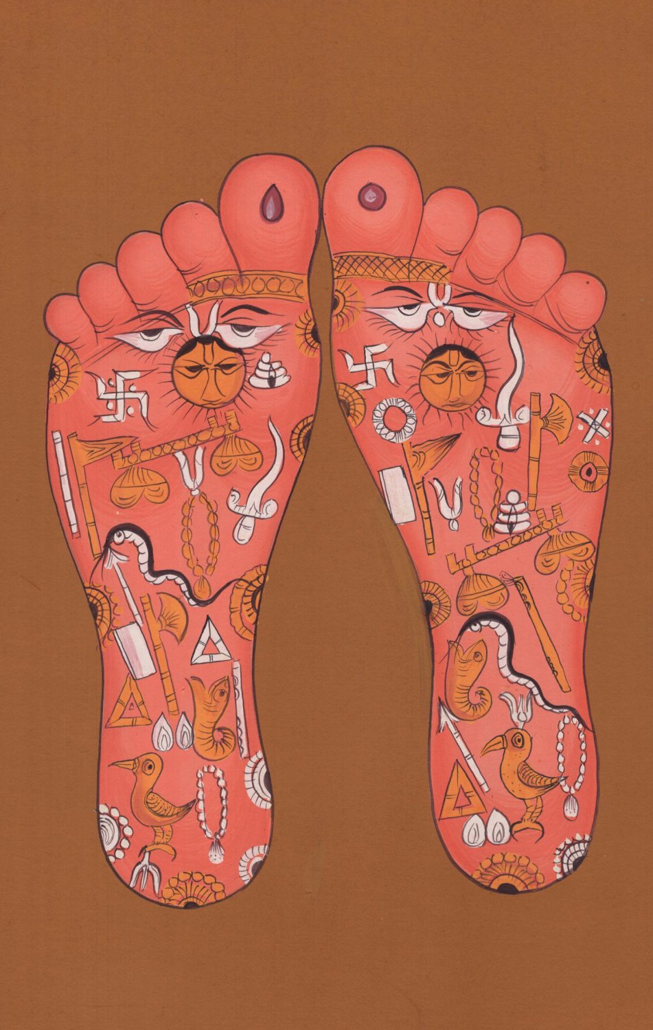 Vishnu Pada Footprint Tantrik Painting Handmade India Hindu God Foot ...