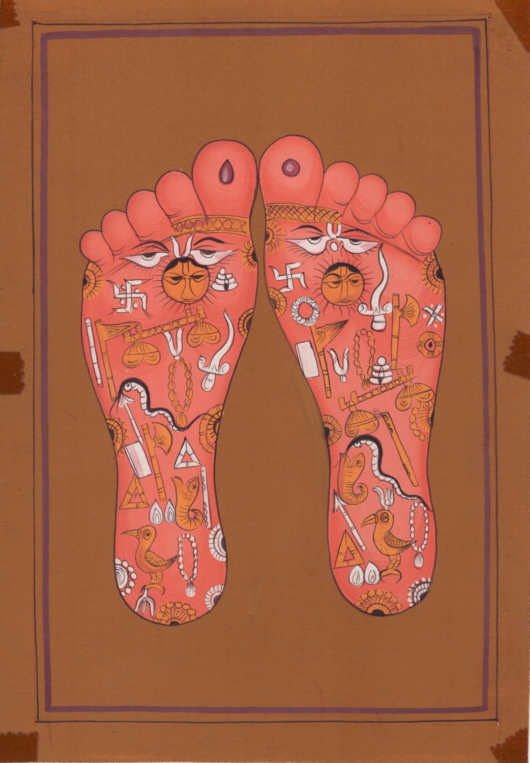 Vishnu Pada Footprint Tantrik Painting Handmade India Hindu God Foot ...
