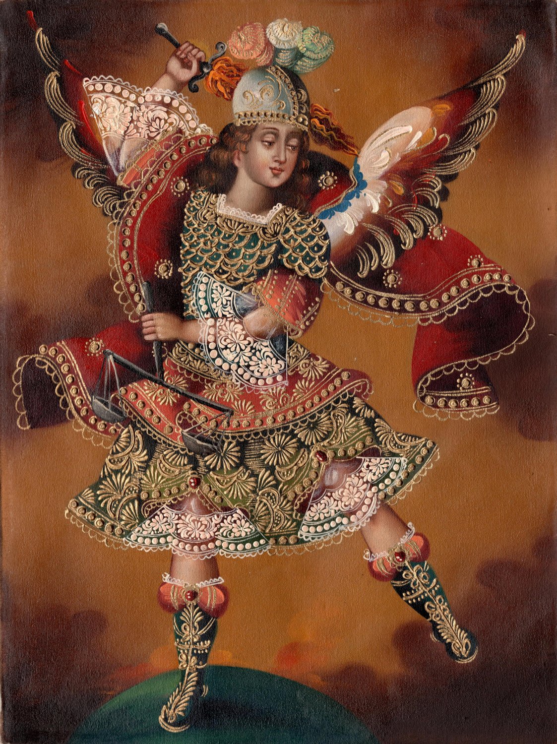 Archangel San Miguel Peruvian Cuzco Art Handmade Canvas Oil St Michael ...