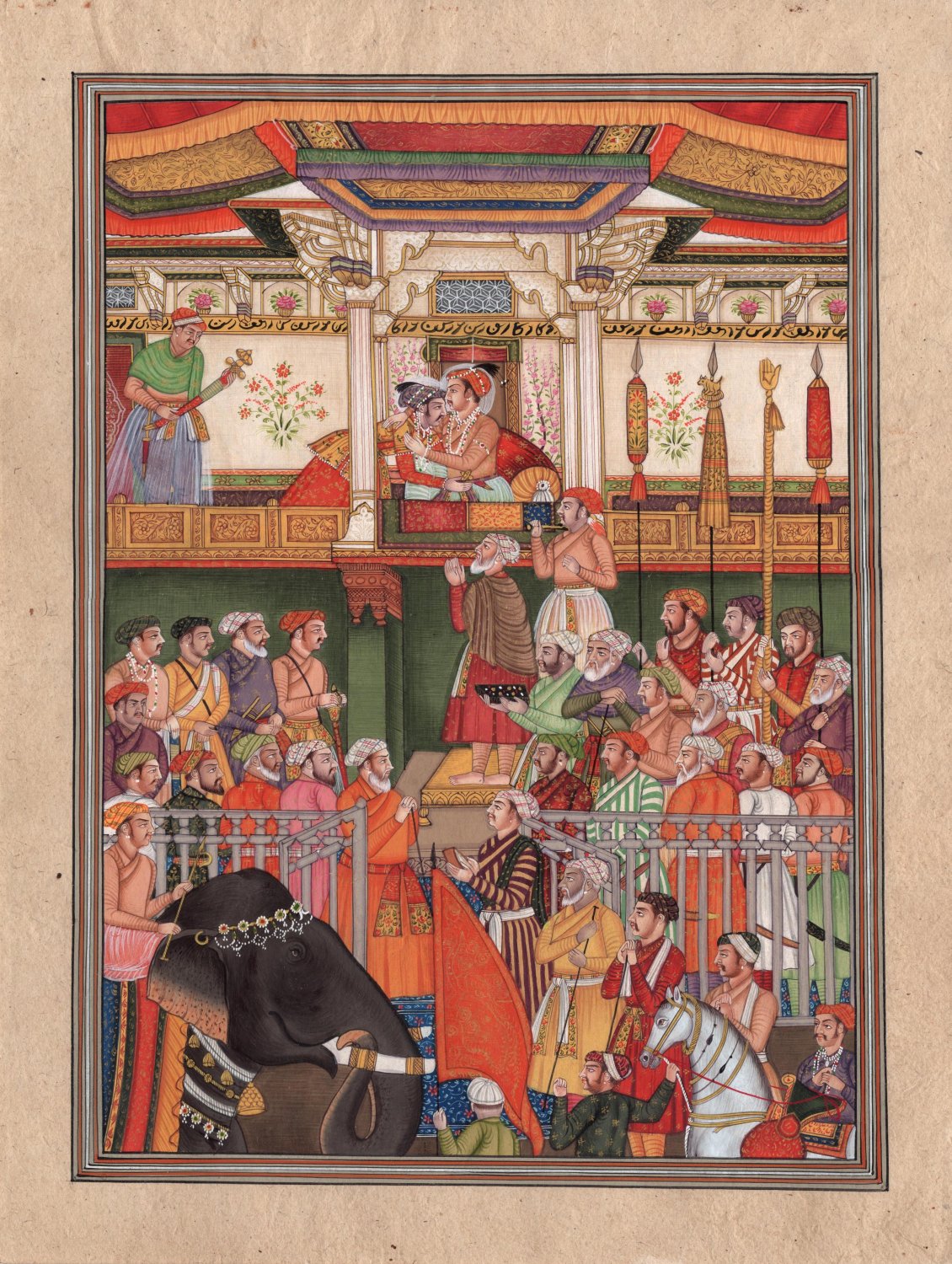 Mughal Miniature Padshahnama Art Handmade Jahangir Khurram Mogul Empire ...