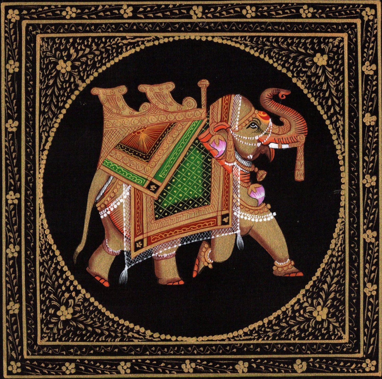 Indian Elephant Ethnic Decor Art Handmade Miniature Udaipur Silk Animal ...