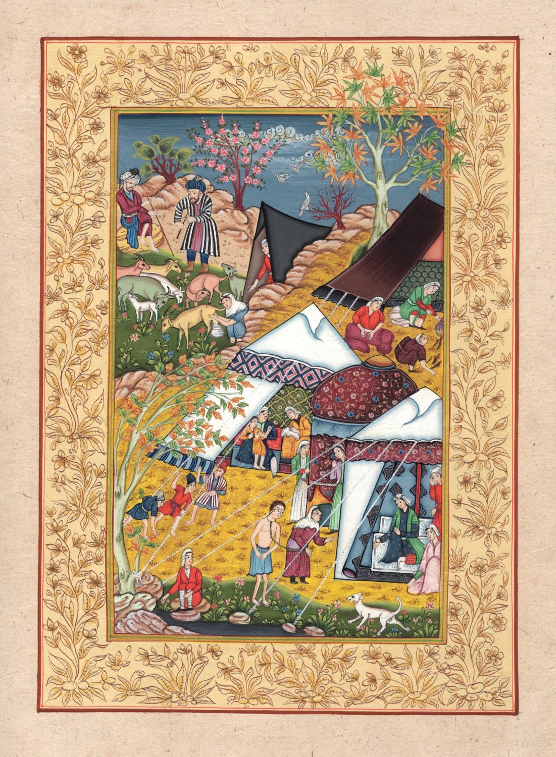 Persian Miniature Painting Khamsa of Nizami Mir Sayyid Ali Layala ...