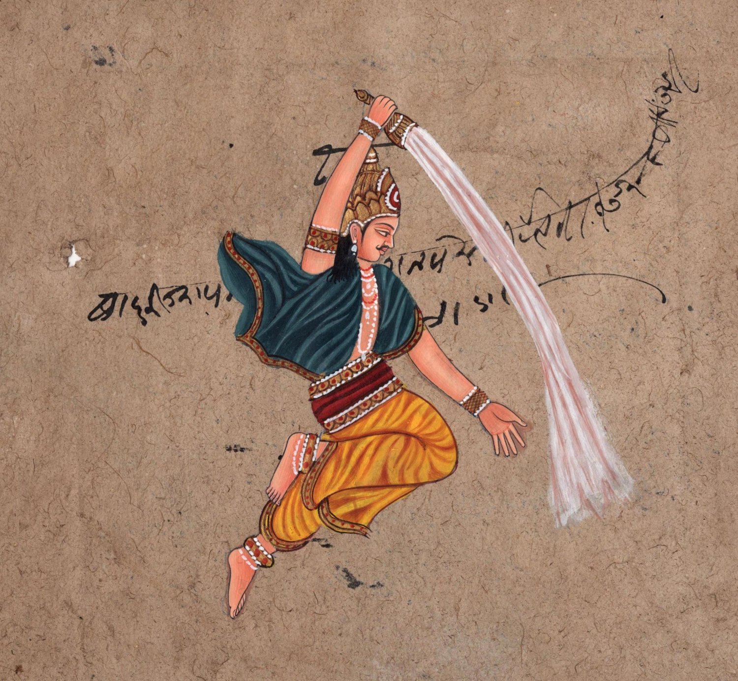 Indra Hindu Deity Painting Handmade Indian Miniature Decor Ethnic ...