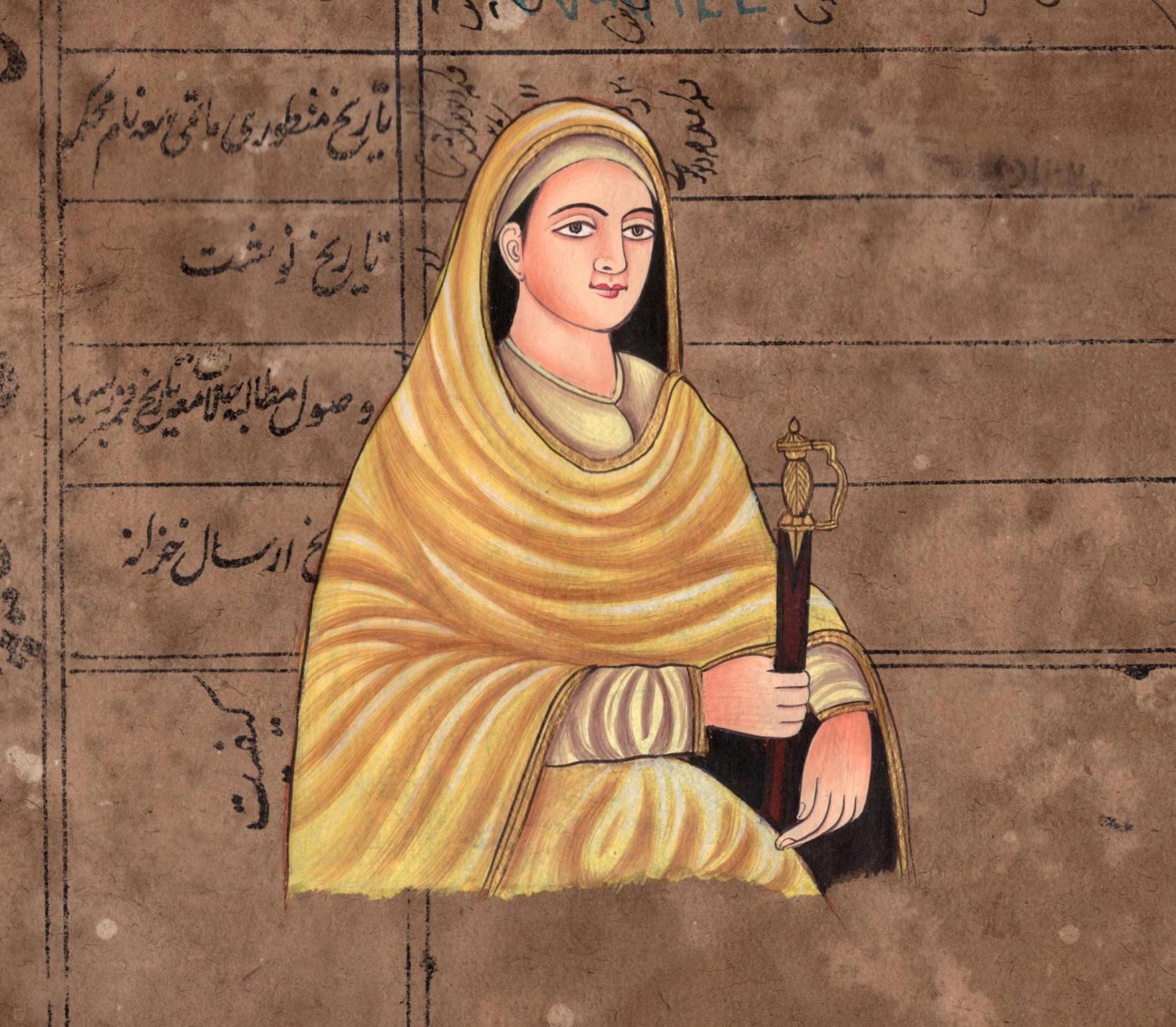 Mata Sundari Sikh Handmade Miniature Painting Sikhism Punjab History ...