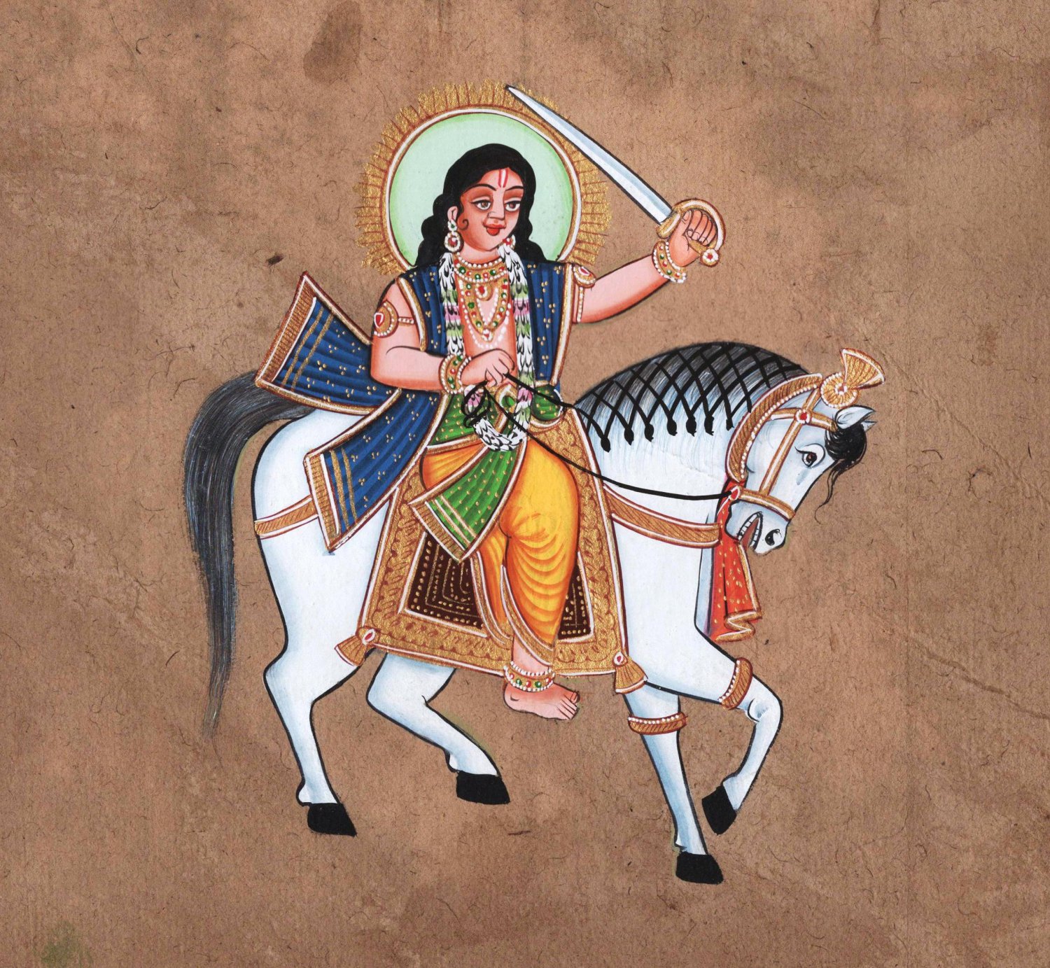 Kalki Final Vishnu Avatar Art Handmade Stamp Paper Indian Hindu Deity ...