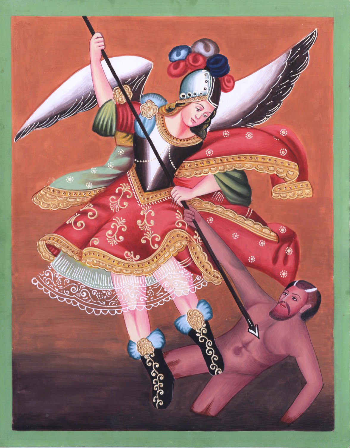 Archangel San Miguel Peruvian Indian Art Handmade Peru St Michael Folk ...