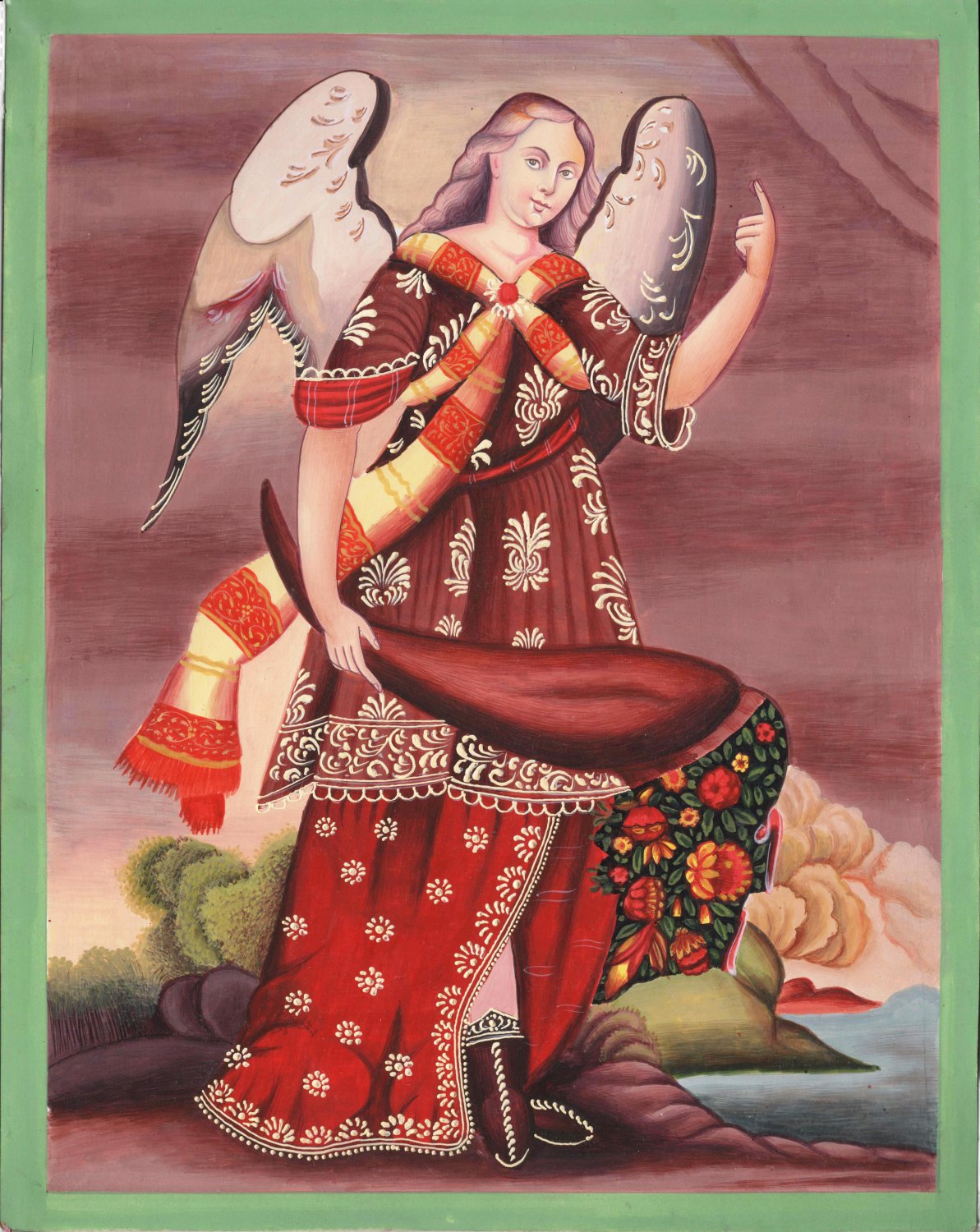 Archangel San Gabriel Indian Peruvian Art Handmade Religious Cuzco Folk ...