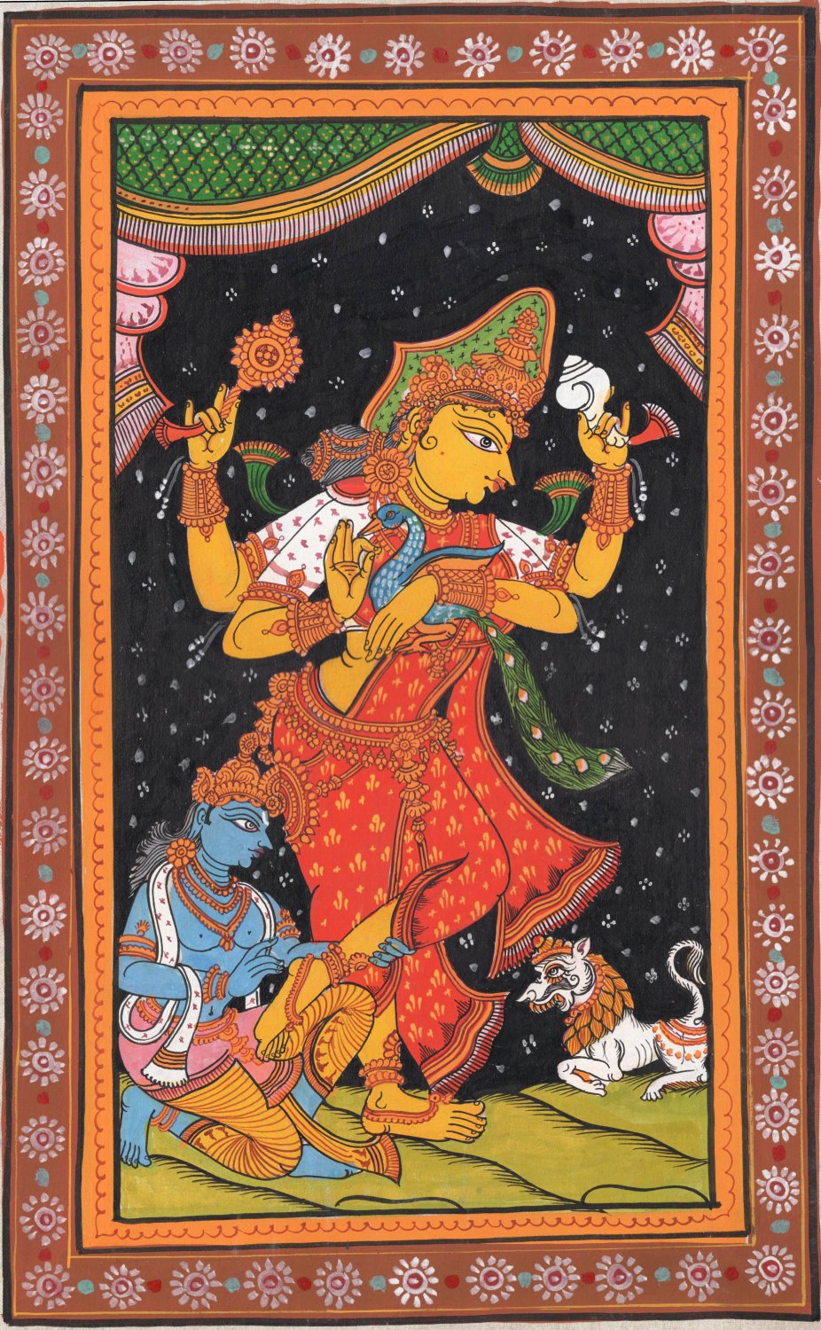 Pattachitra Miniature Krishna Radha Painting Handmade Indian Odisha ...