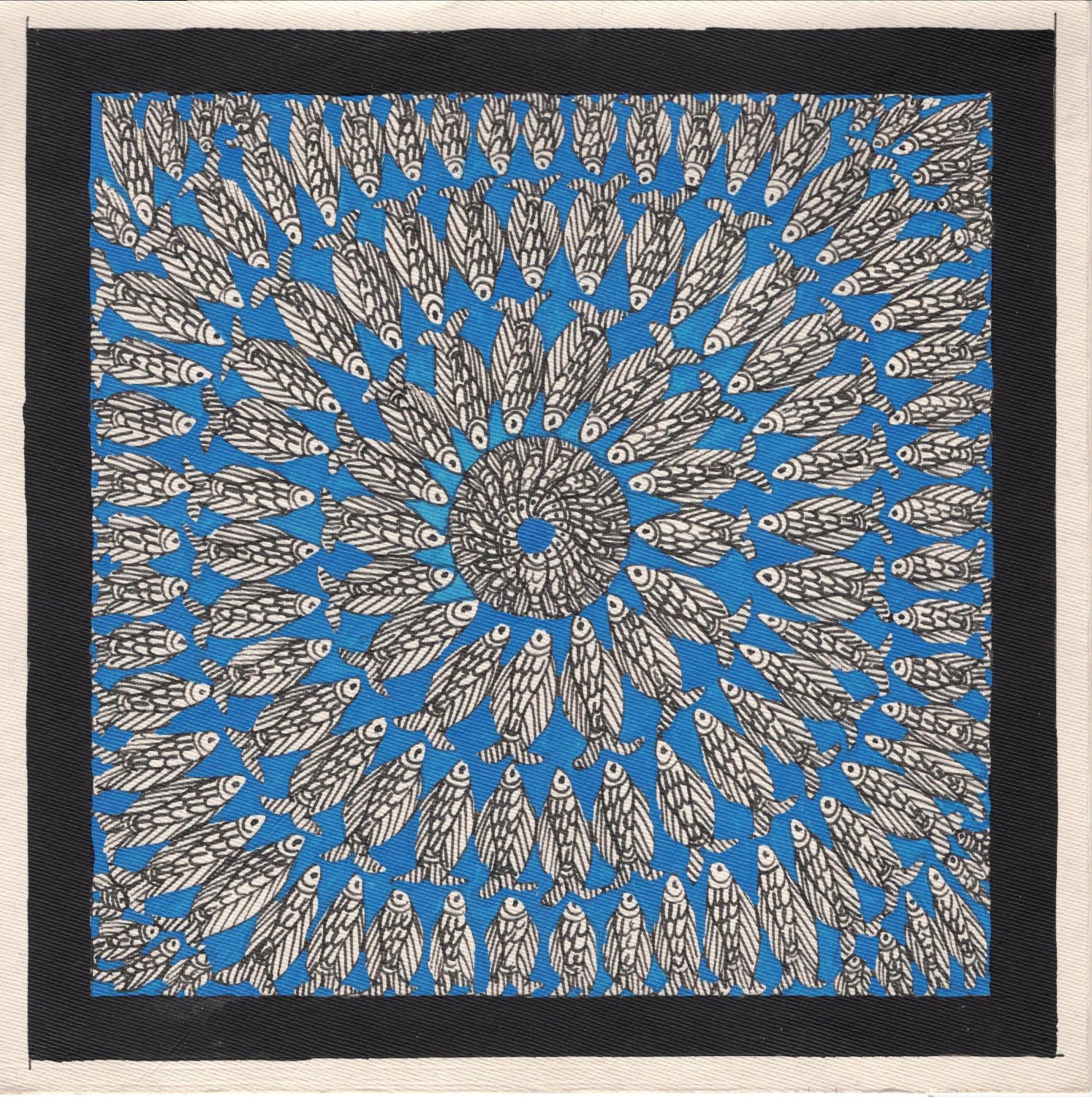 Madhubani Indian Tribal Folk Art Handmade Mithila Bihar Ethnic Fish ...