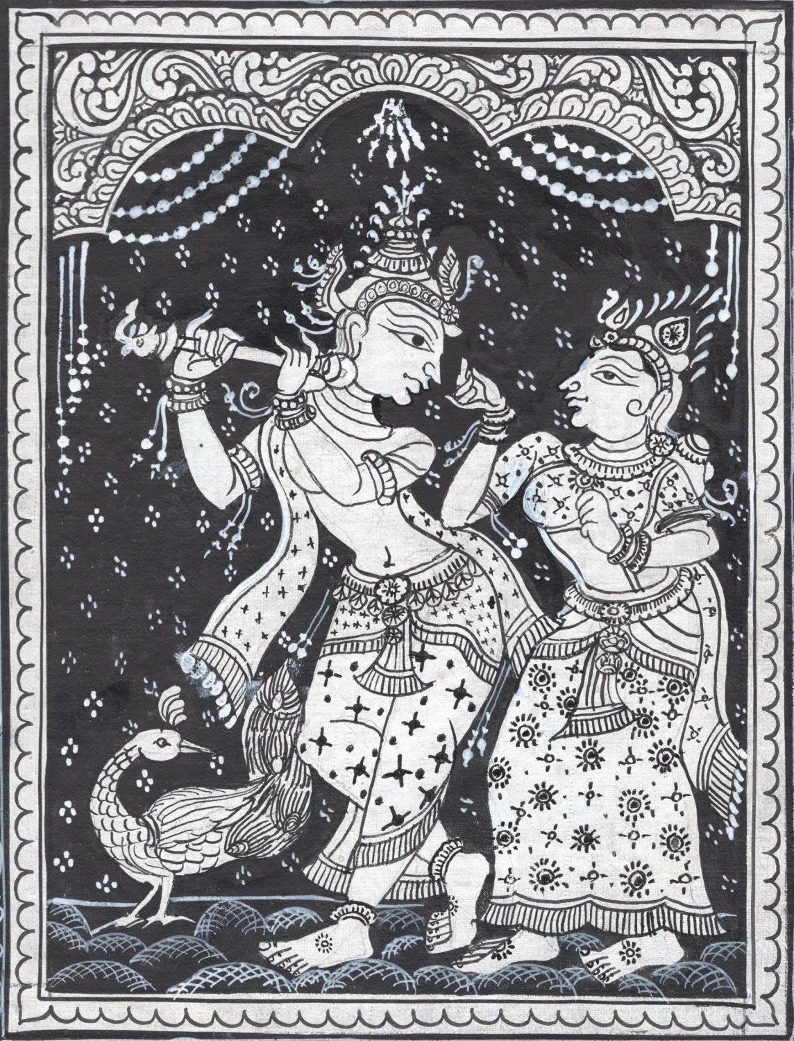 Pattachitra Miniature Krishna Radha Painting Handmade Indian Odisha ...