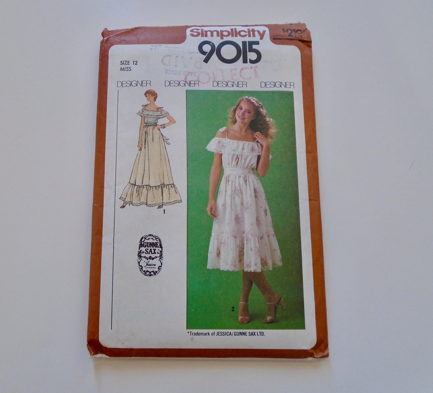Gunne Sax Vintage Sewing Pattern Romantic Dress Gown Size 12 Simplicity ...