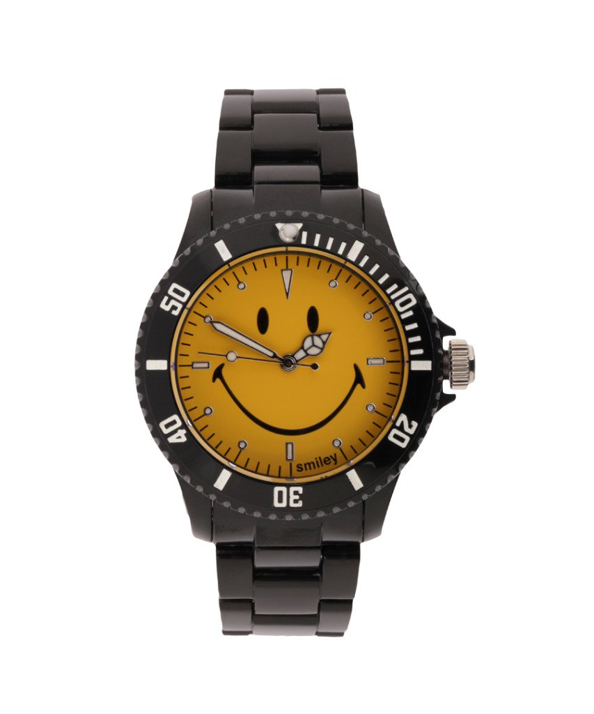 Wave Gear Smiley "Happy Time" Men's WGS-SOBYV01 Smiley Original Black ...