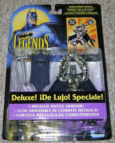 LEGENDS OF BATMAN DELUXE SILVER KNIGHT BATMAN ACTION FIGURE 1994 KENNER ...