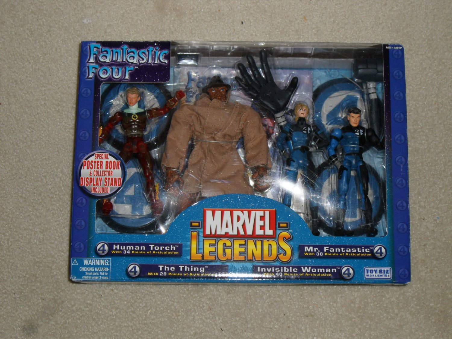 MARVEL LEGENDS FANTASTIC FOUR BOXED SET LOOSE HUMAN TORCH 2005 TOYBIZ ...