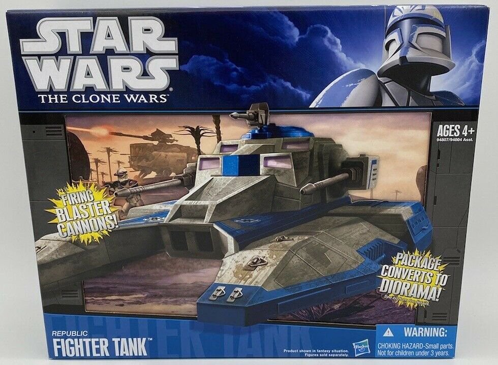 Star Wars Republic Fighter Tank Blue Clone Wars Army Revenge Attack Saga Legends Jedi Hasbro 2009