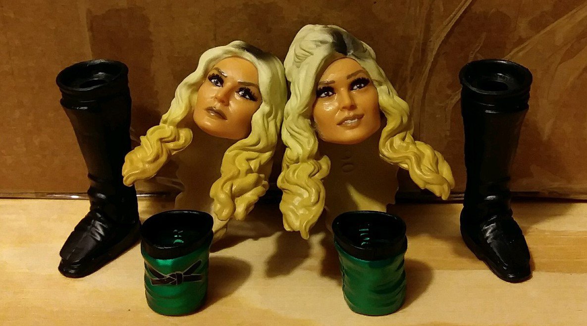 AEW LOOSE TAY CONTI CUSTOM FODDER ACTION FIGURE PARTS LOT HEADS HANDS ...