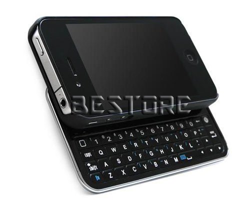 Wireless Slide Out Bluetooth Keyboard Case For Iphone 4 Black