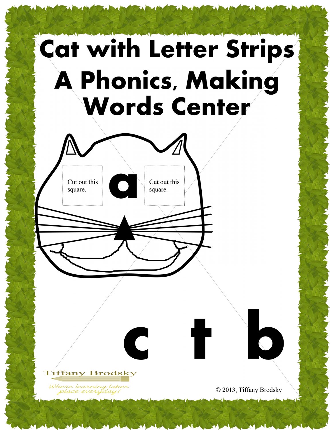Fun Cat Phonics, Making Words Reading Center PDF GREAT For ESOL & ESE too!