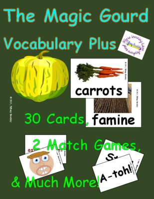 The Magic Gourd Vocabulary Cards, Match Games, and Worksheets all in ...