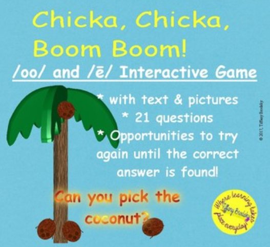 Chicka, Chicka, Boom, Boom Interactive Game for sounds long e and /oo/ PDF