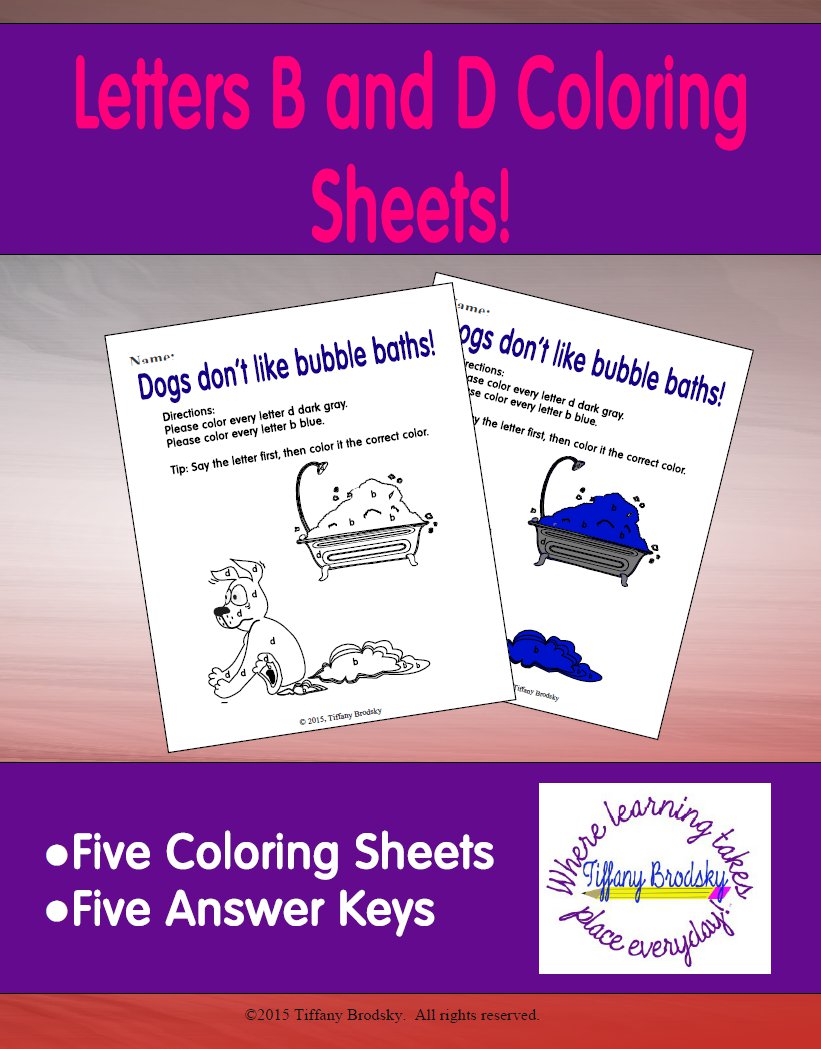 Letters B and D Coloring Sheets