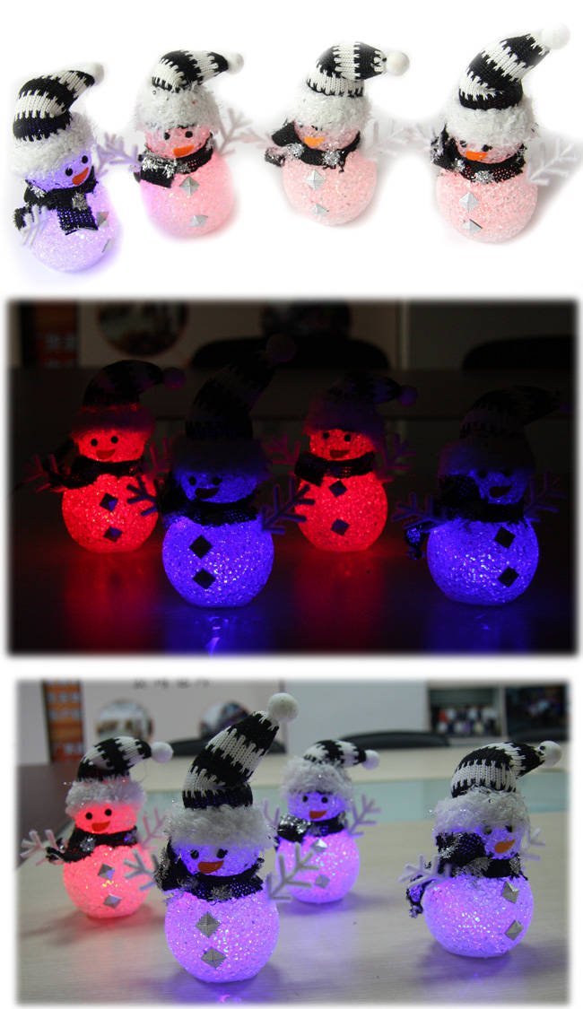 Romantic Christmas night light snow sticks hand Snowman LED Lights ...