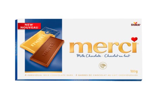 Merci Milk Chocolate Bar - 100 gram Pack (Pack of 10)