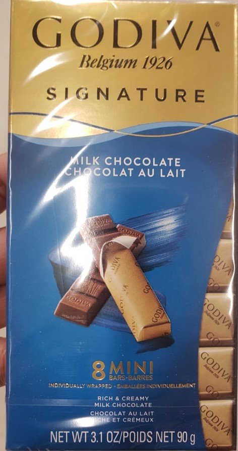 Godiva Signature Milk Chocolate Mini Bars - 90 gram Pack (Pack of 10)