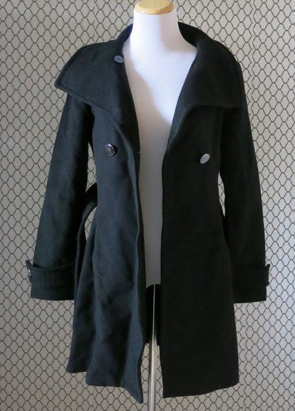 Aritzia TALULA BABATON Wool Cashmere Blend Black Fully Lined Trench ...