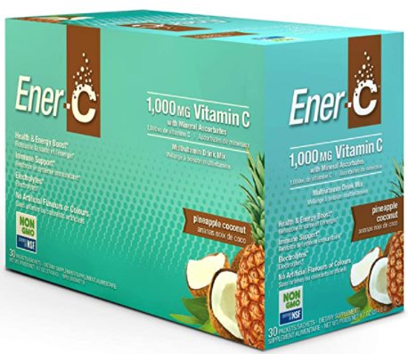 2 X Ener-C 1000 mg Vitamin C Effervescent Drink Mix Pineapple Coconut ...