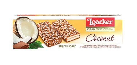 Loacker Patisserie Coconut - 100 gram Pack (Pack of 10 )