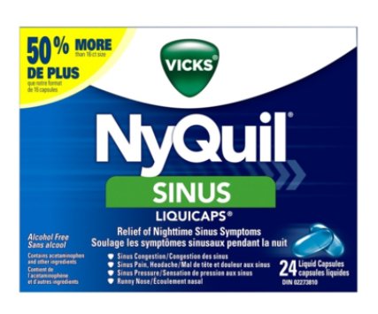 (Pack of 2) Vicks NyQuil Sinus Liquicaps Relief of Nighttime Sinus - 24 ...