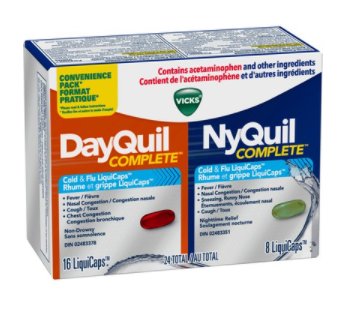 (Pack of 2) Vicks DayQuil & NyQuil Complete Cold & Flu Relief LiquiCaps ...