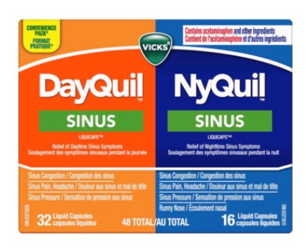 (Pack of 2) Vicks DayQuil & NyQuil Sinus Symptoms Relief Liquid Capsule ...