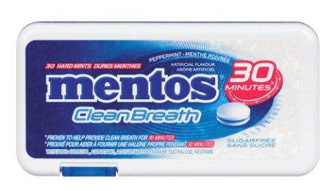 (Pack of 10) Mentos Clean Breath Sugar Free Peppermint Hard Mints Candy ...