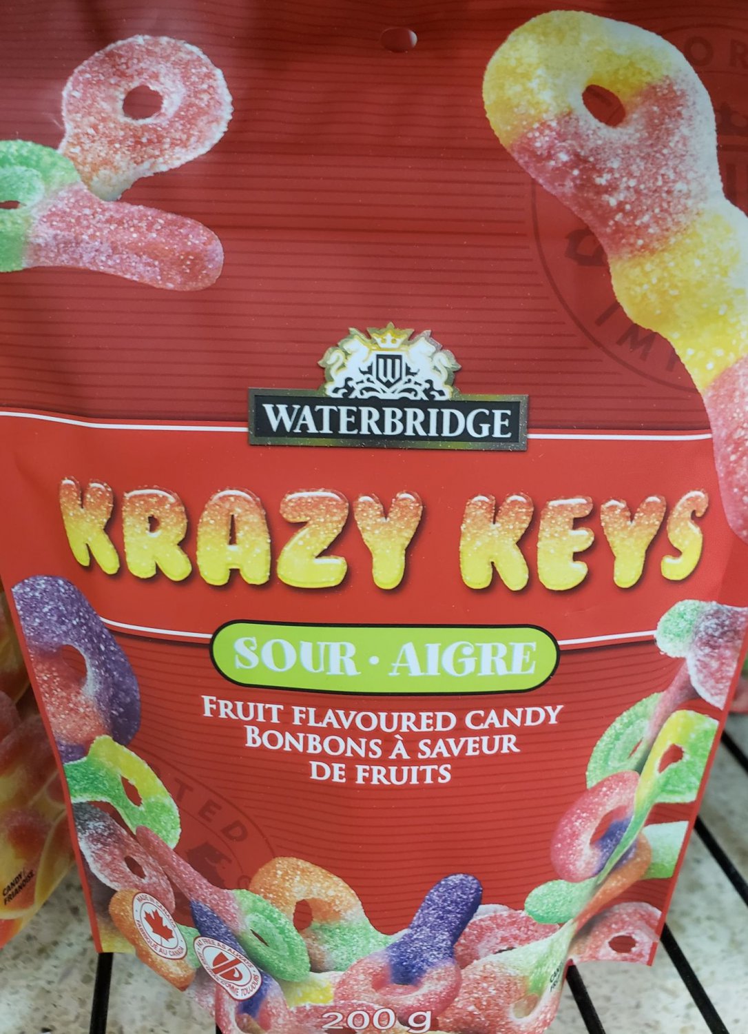 (Pack of 6) Waterbridge Krazy Keys Sour Fruit Flavoured Candy - 200 ...