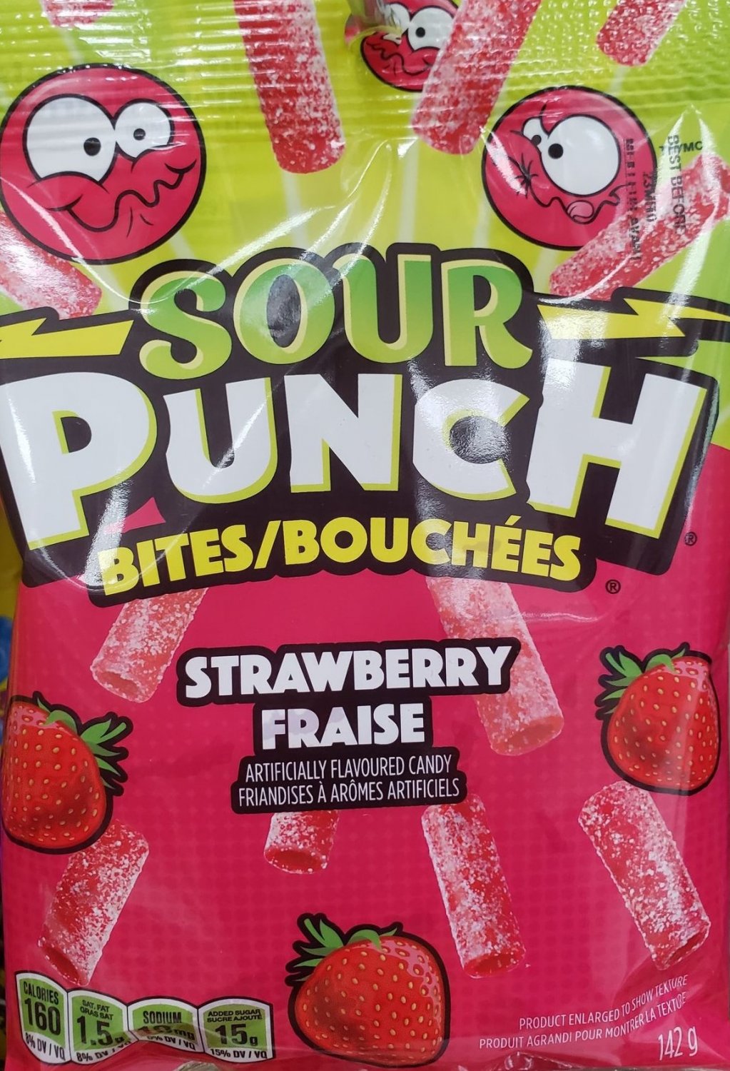 (Pack of 10) Sour Punch Bites Strawberry Candy - 142 gram Pack