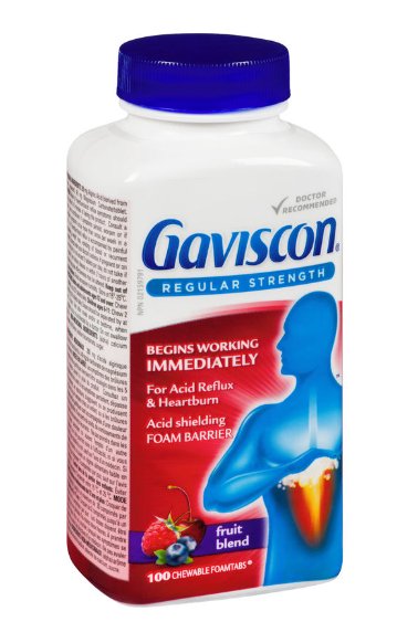 Gaviscon Regular Strength Chewable Foamtabs Fruit Blend - 100 Chewable ...